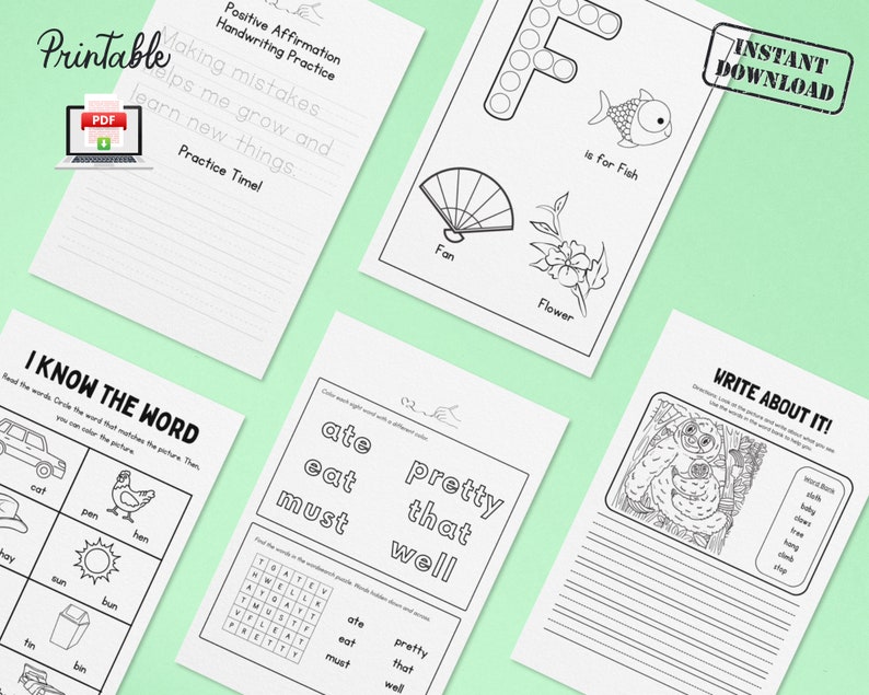 Handwriting, ABC Tracing Cards, Kindergarten Activities, Children's ...
