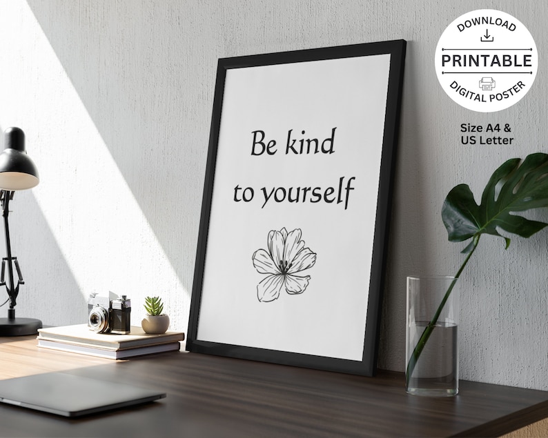 Be Kind to Yourself Mental Health Poster Digital Print - Etsy