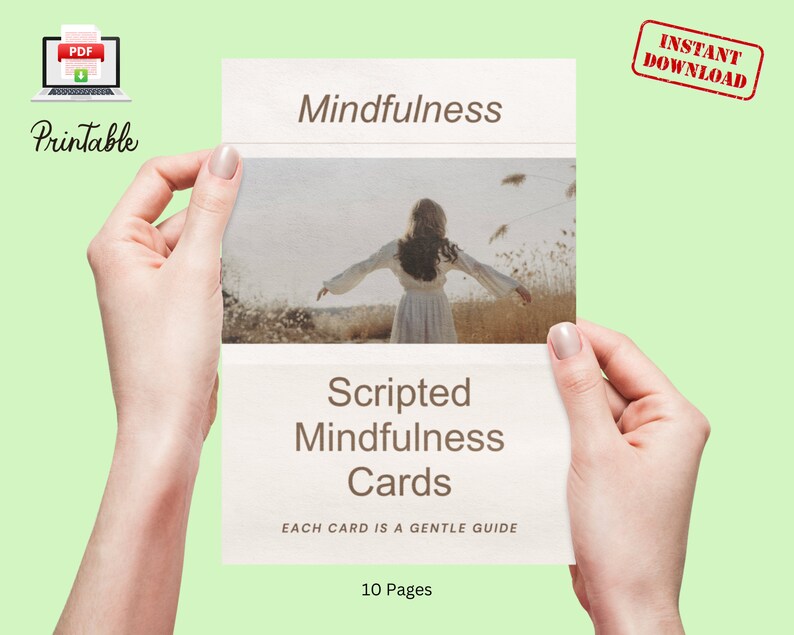 Scripted Mindfulness Cards: Guided Practices (A4 & US Letter PDF) - Etsy
