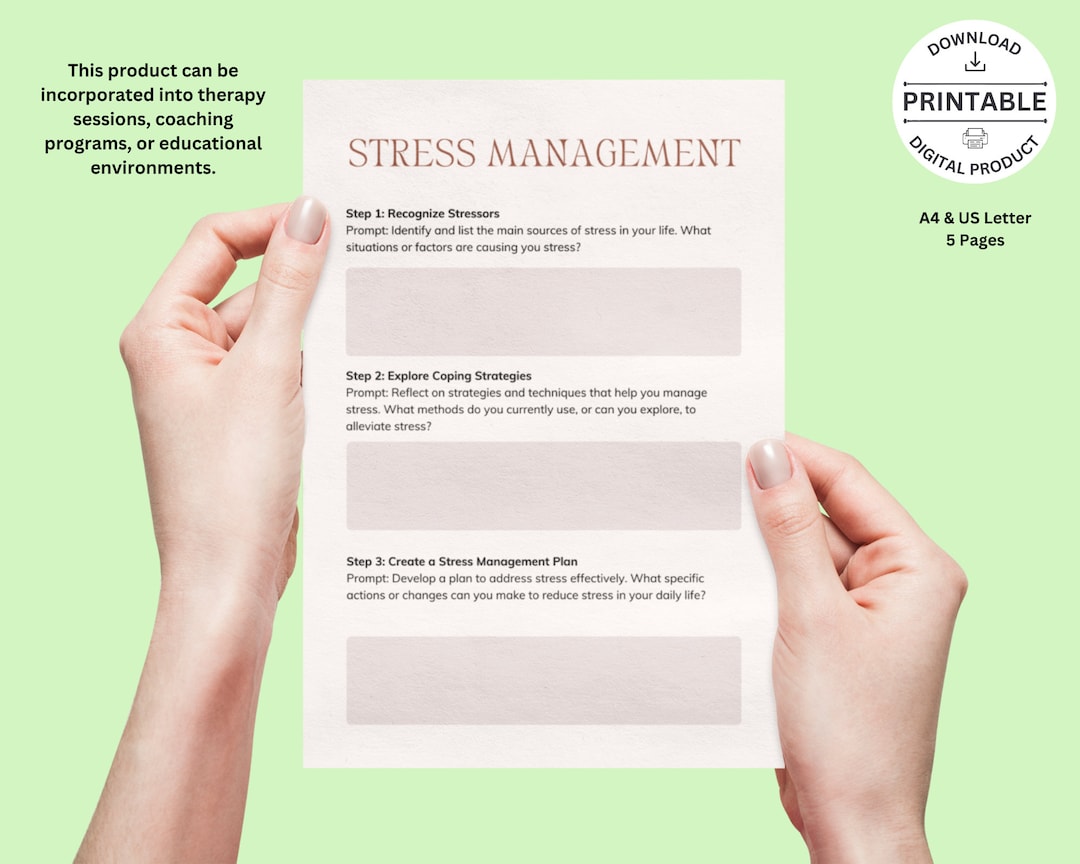 Stress Management Worksheets: Coping Strategies & Relief Activities ...