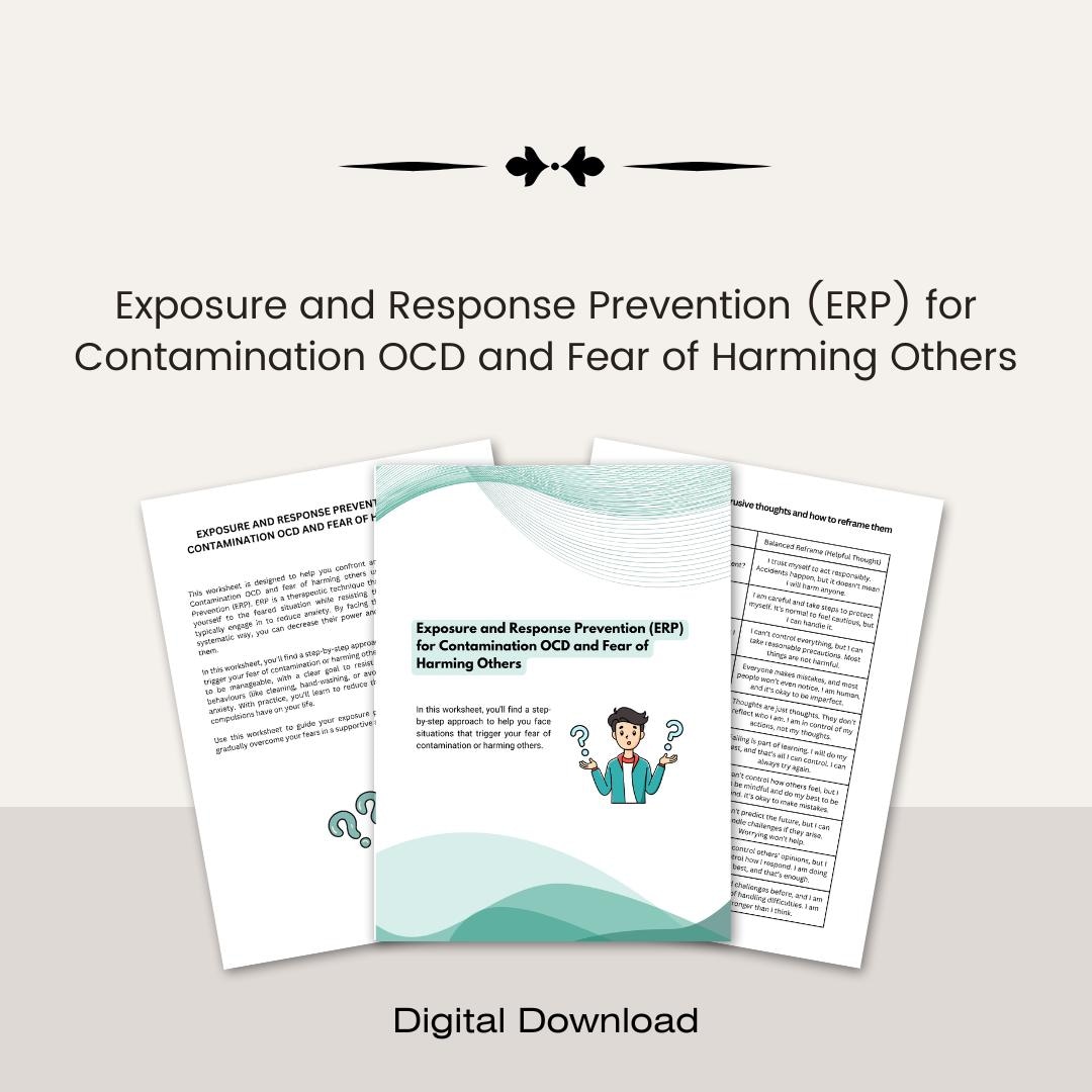 ERP Worksheet: Contamination OCD & Fear of Harming (PDF) - Etsy