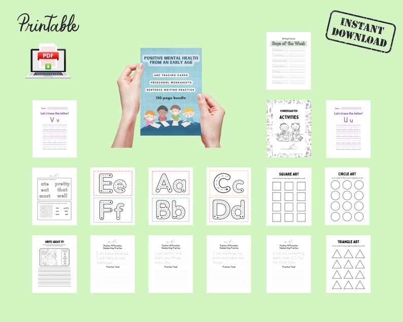 Handwriting, ABC Tracing Cards, Kindergarten Activities, Children's ...