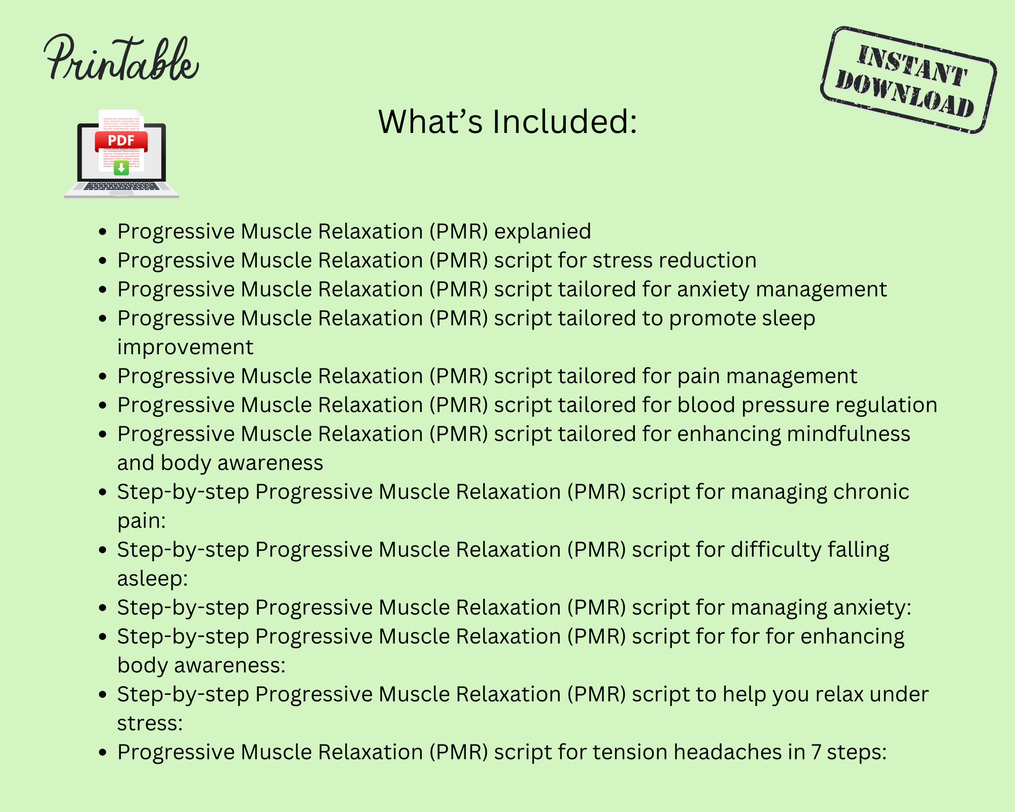 Progressive Muscle Relaxation PMR Script Collection, Ready-to-use ...