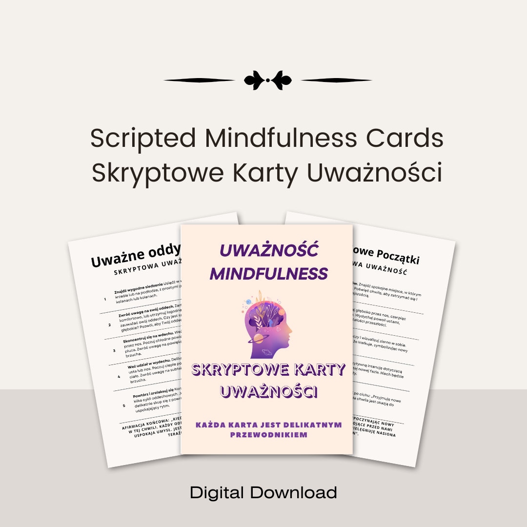 Scripted Mindfulness Cards in Polish, Mindfulness Practices, Guided ...