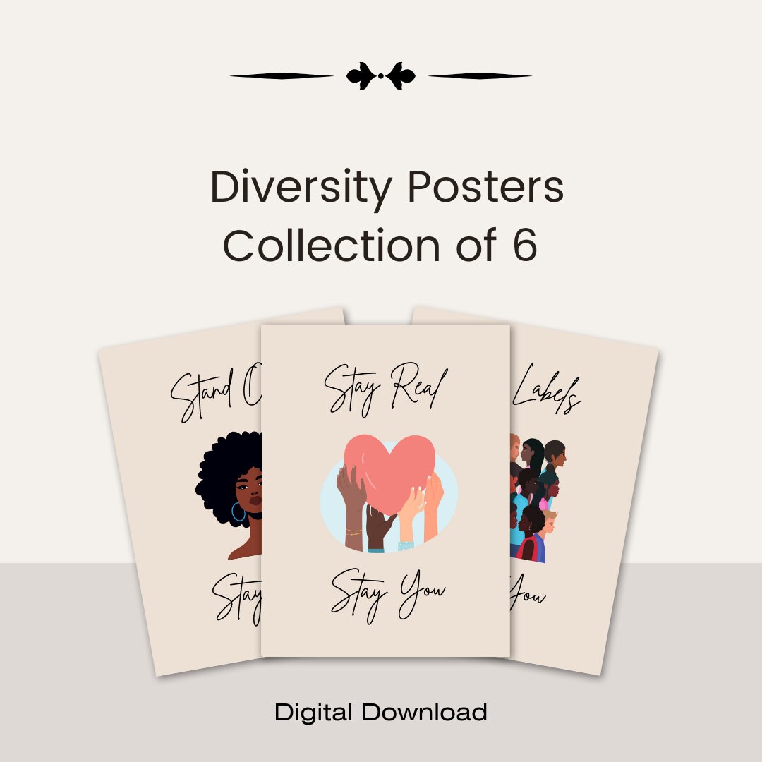 Diversity Posters, Set of 6 Posters, Inspirational Messages, Diversity ...