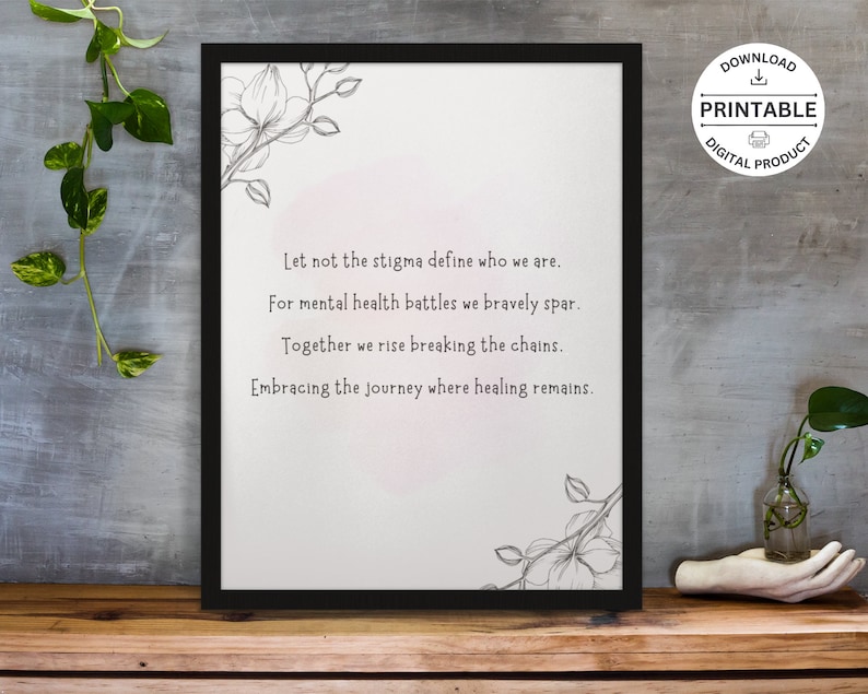 Mental Health Poem Prints (set of 3) - Empowering Therapy Decor (A4/US ...