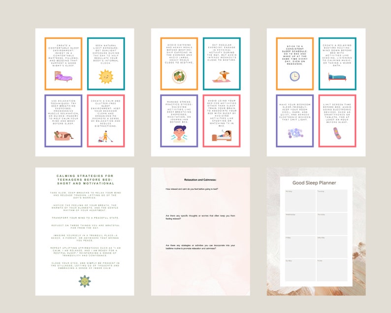 Sleep Hygiene for Teenagers Bundle | Therapy Toolkit | Printable ...