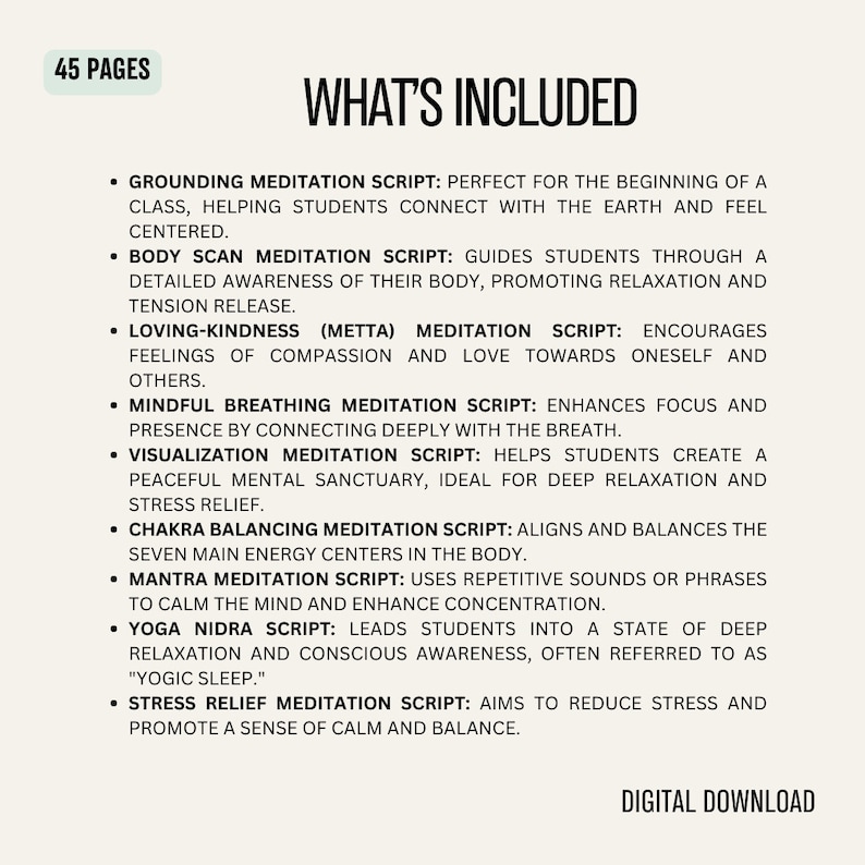 Yoga Class Guided Meditation Scripts: Session Plans & Themes (PDF) - Etsy