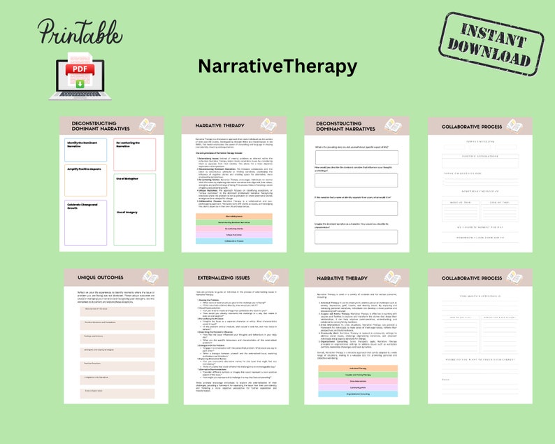 Narrative Therapy Workbook: Couples & Family Healing (A4/US Letter PDF ...