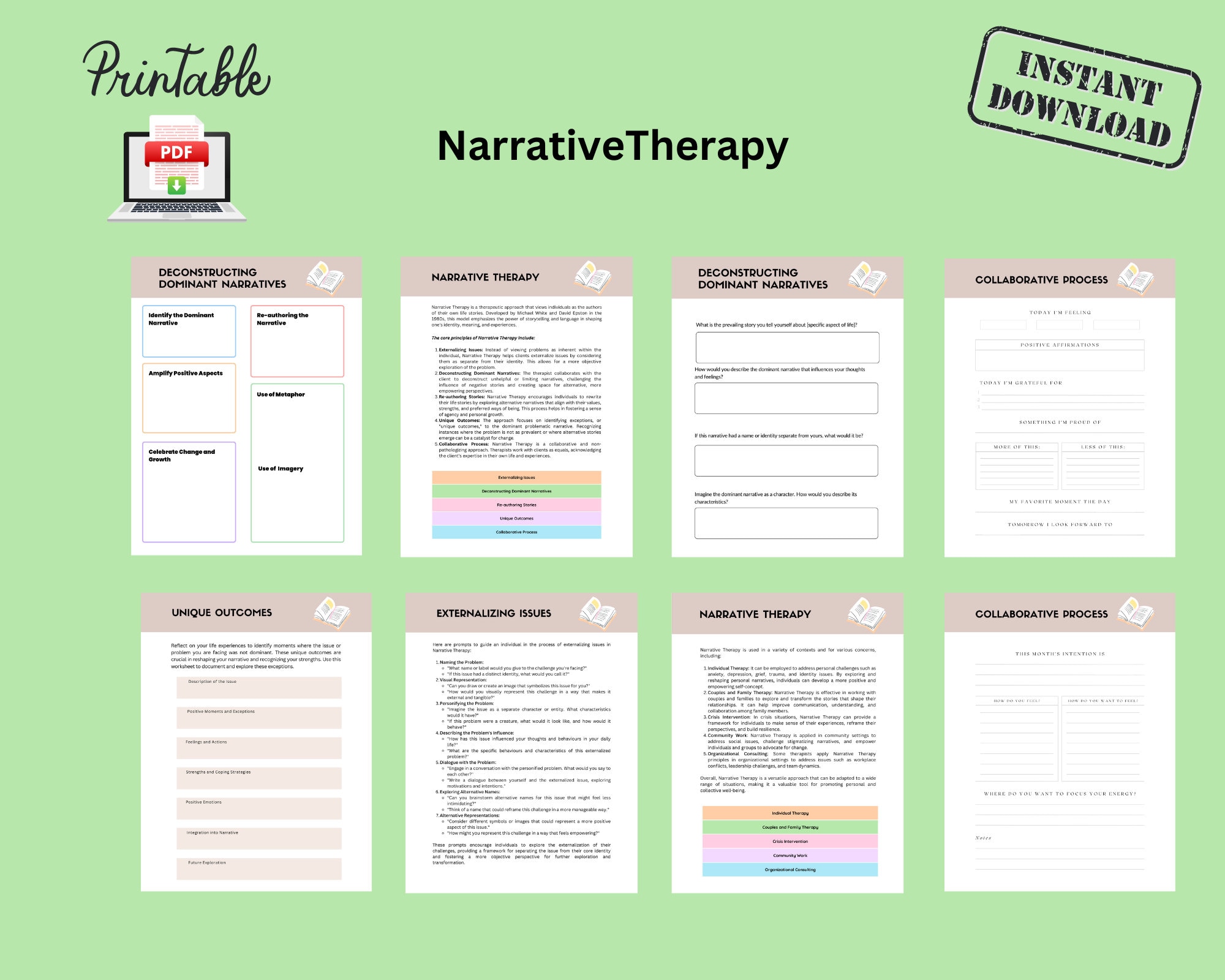 Narrative Therapy Workbook: Couples & Family Healing (A4/US Letter PDF ...