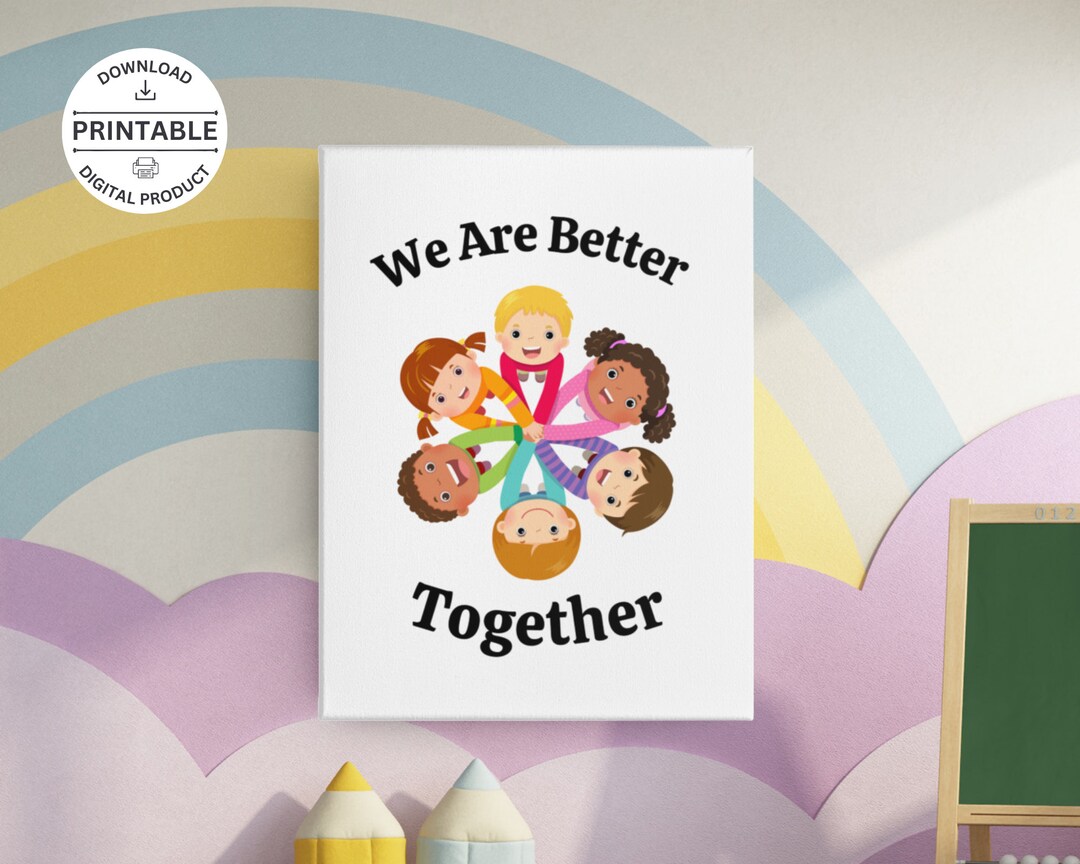 Kids Mental Health Poster We Are Better Together | Therapy Office ...