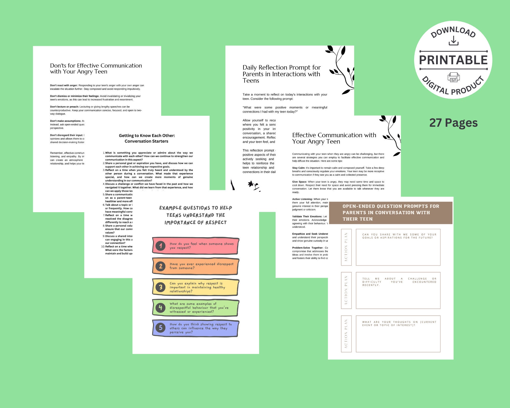 Parent-teen Communication Toolkit | Therapy Worksheets | Teenagers ...