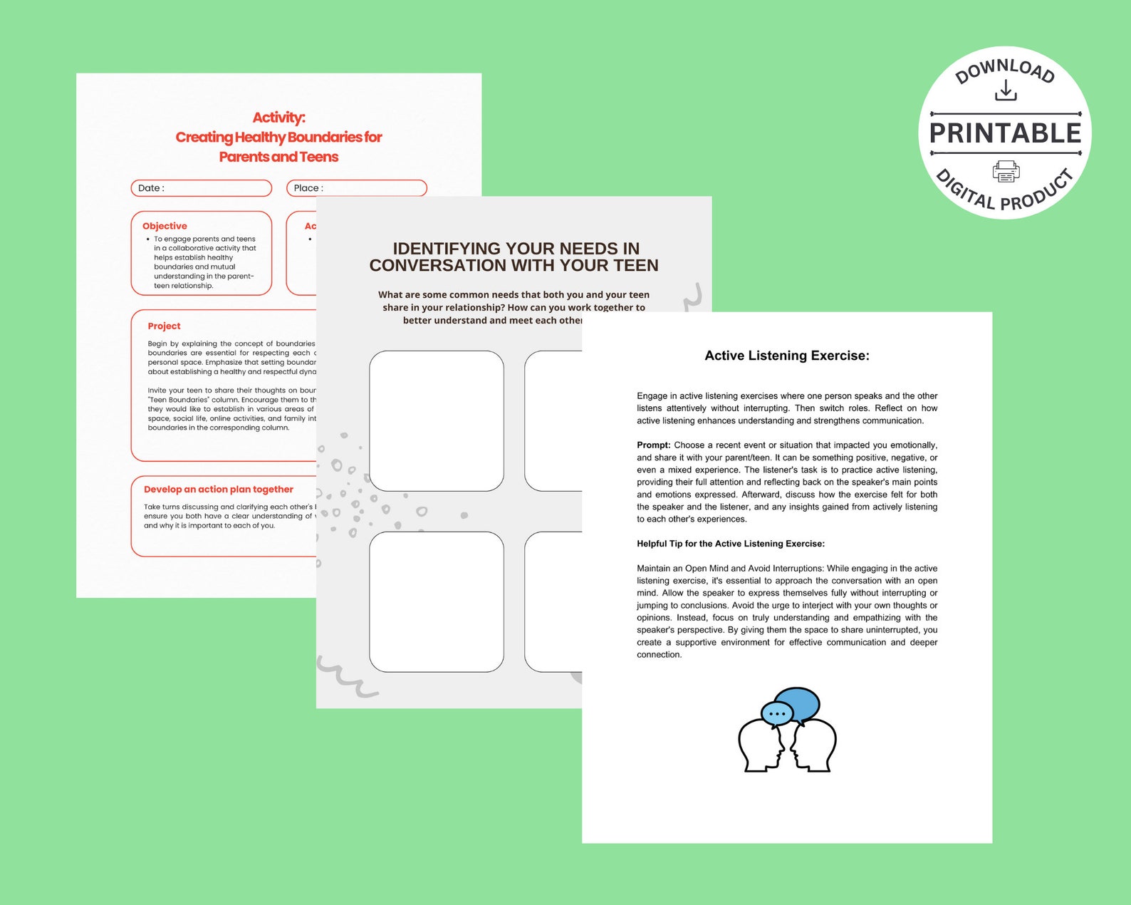 Parent-teen Communication Toolkit | Therapy Worksheets | Teenagers ...