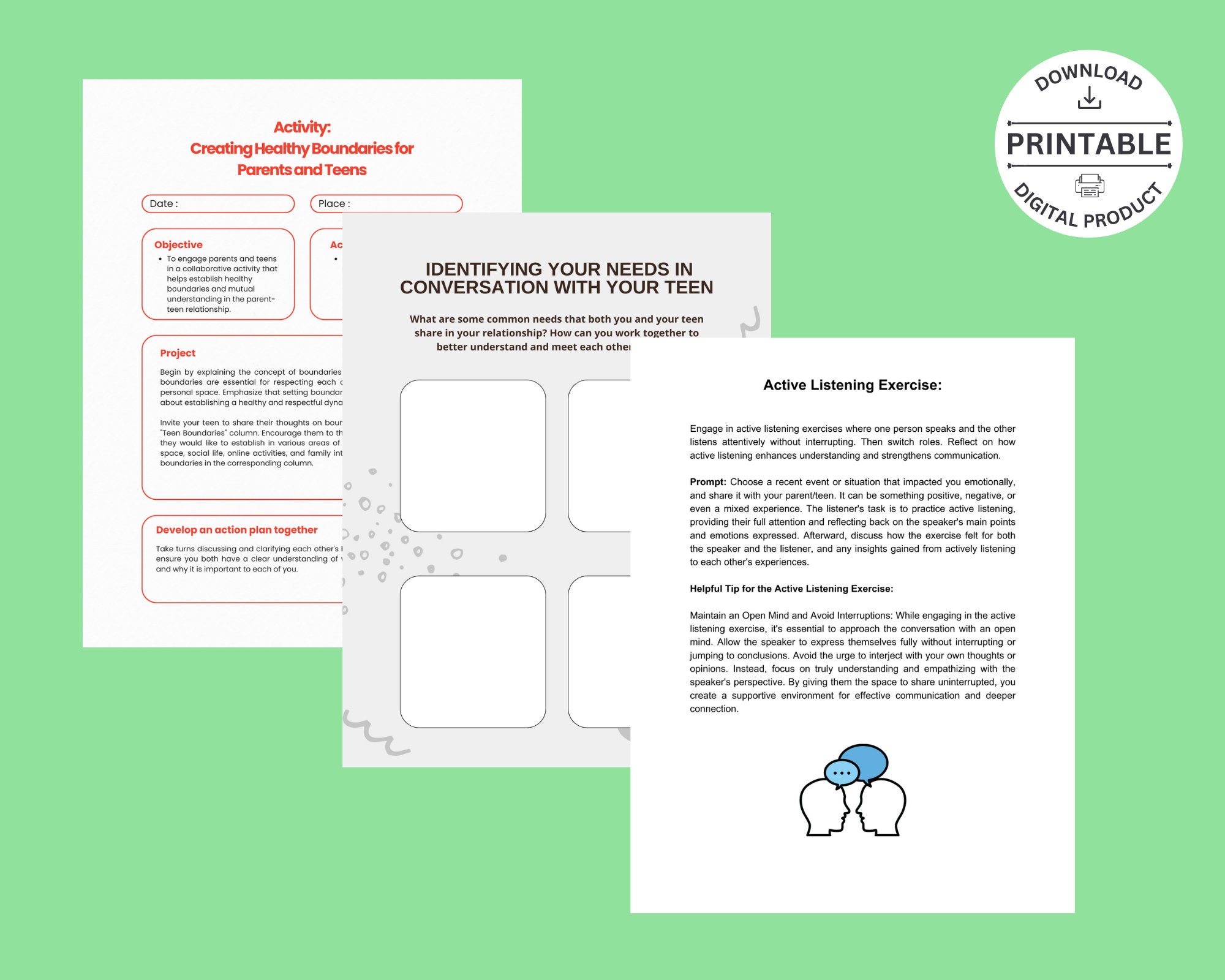 Parent-teen Communication Toolkit | Therapy Worksheets | Teenagers ...
