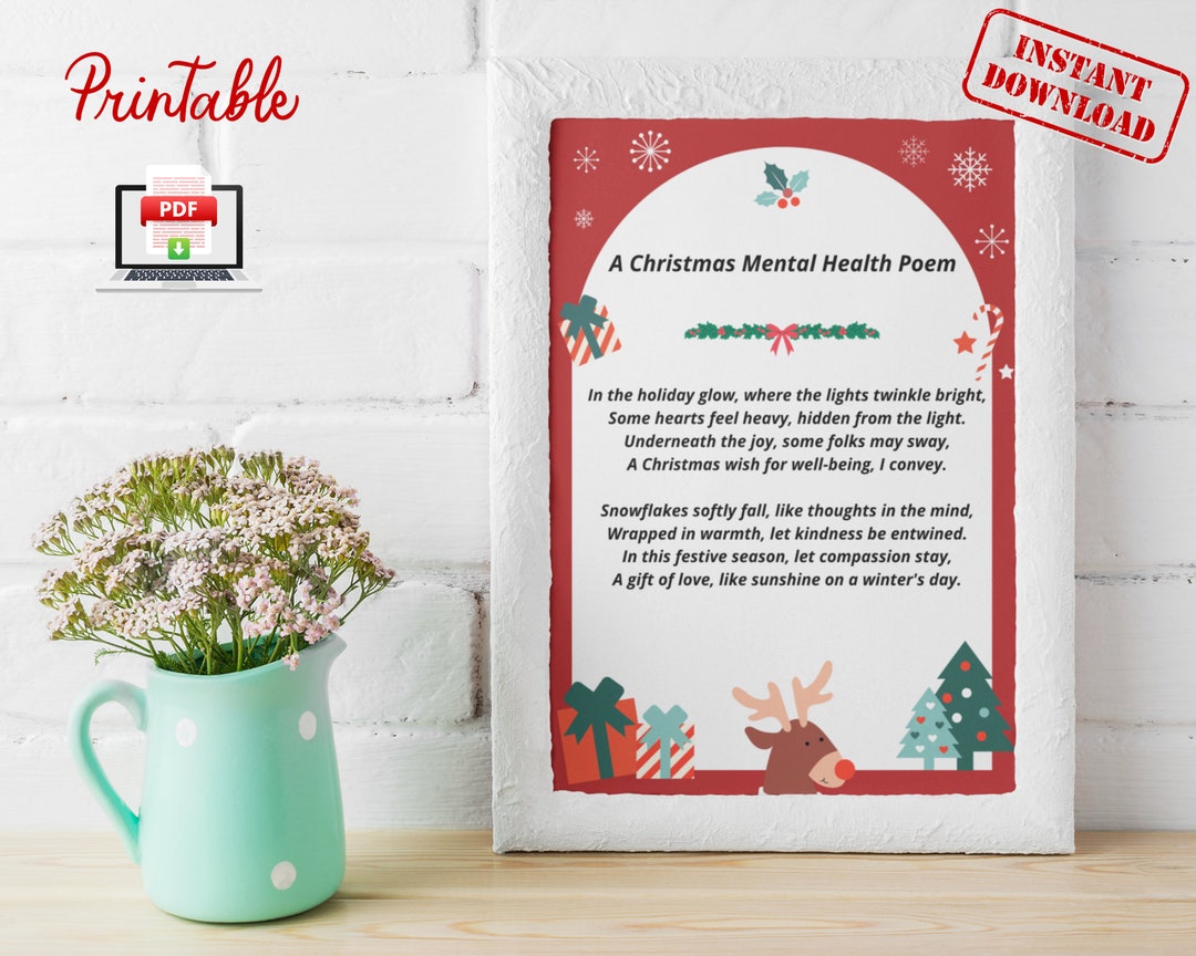 Christmas Mental Health Poem, Christmas Mental Health, Festive ...
