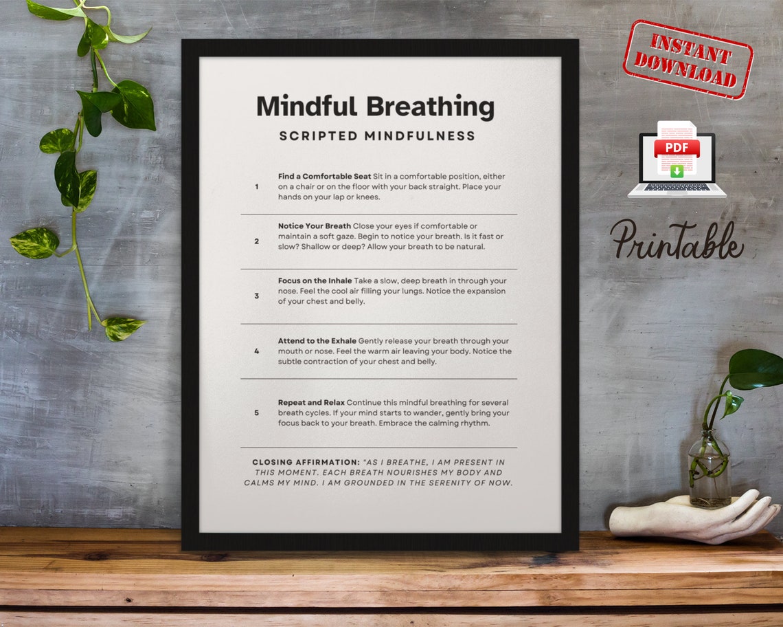 Scripted Mindfulness Cards: Guided Practices (A4 & US Letter PDF) - Etsy