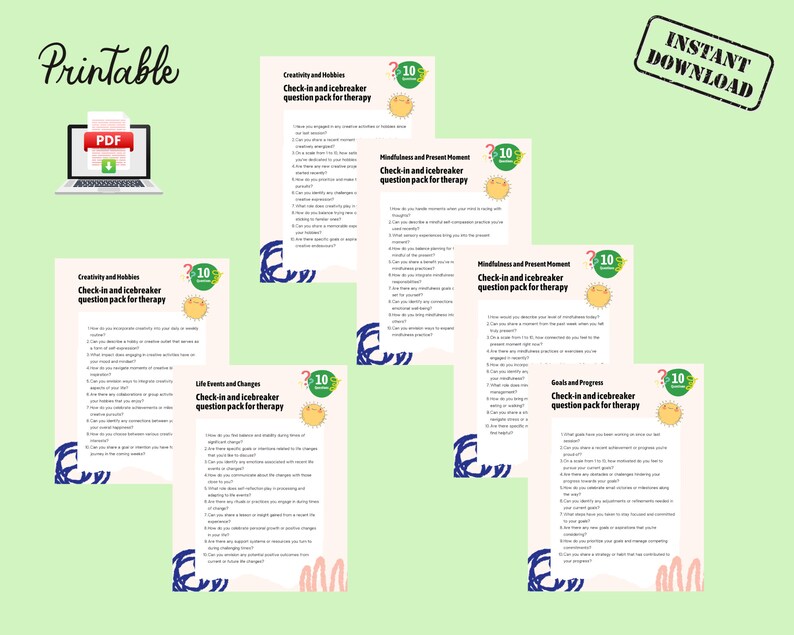 Therapy Check-in Questions: Self-reflection Journal Prompts (A4/US ...