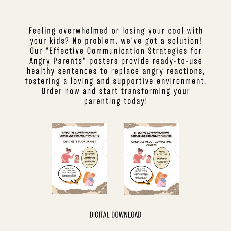 Angry Parents Communication Strategies: 15 Posters (A4, US Letter PDF ...