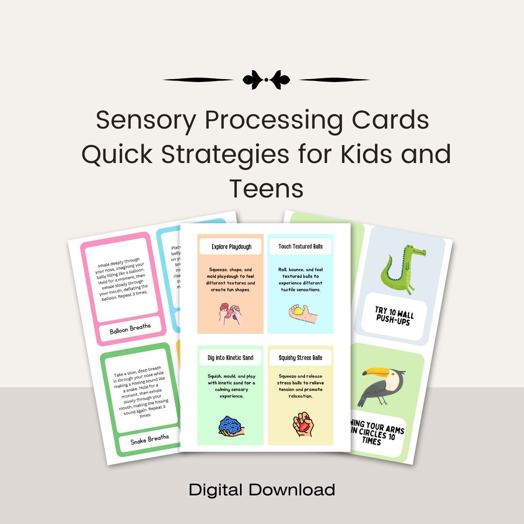 Sensory Processing Cards, Sensory Processing Disorder (SPD), Autism ...