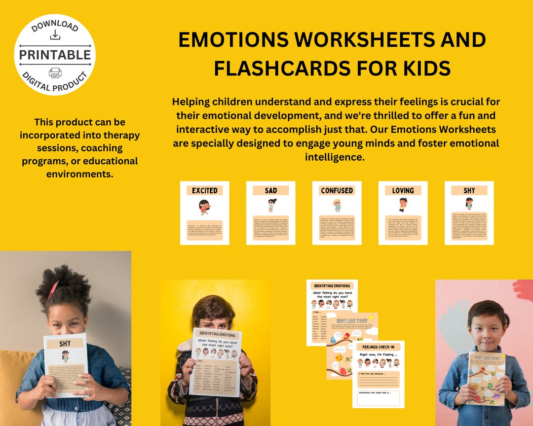 Understand and Express Your Emotions Worksheets and Flash Cards for ...