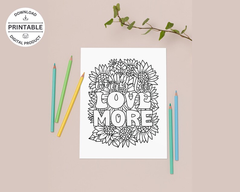 25 Colouring Pages Positive Affirmations | Colouring Pages | Stress ...