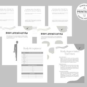Body Acceptance Worksheets Therapy Resource Self-help - Etsy