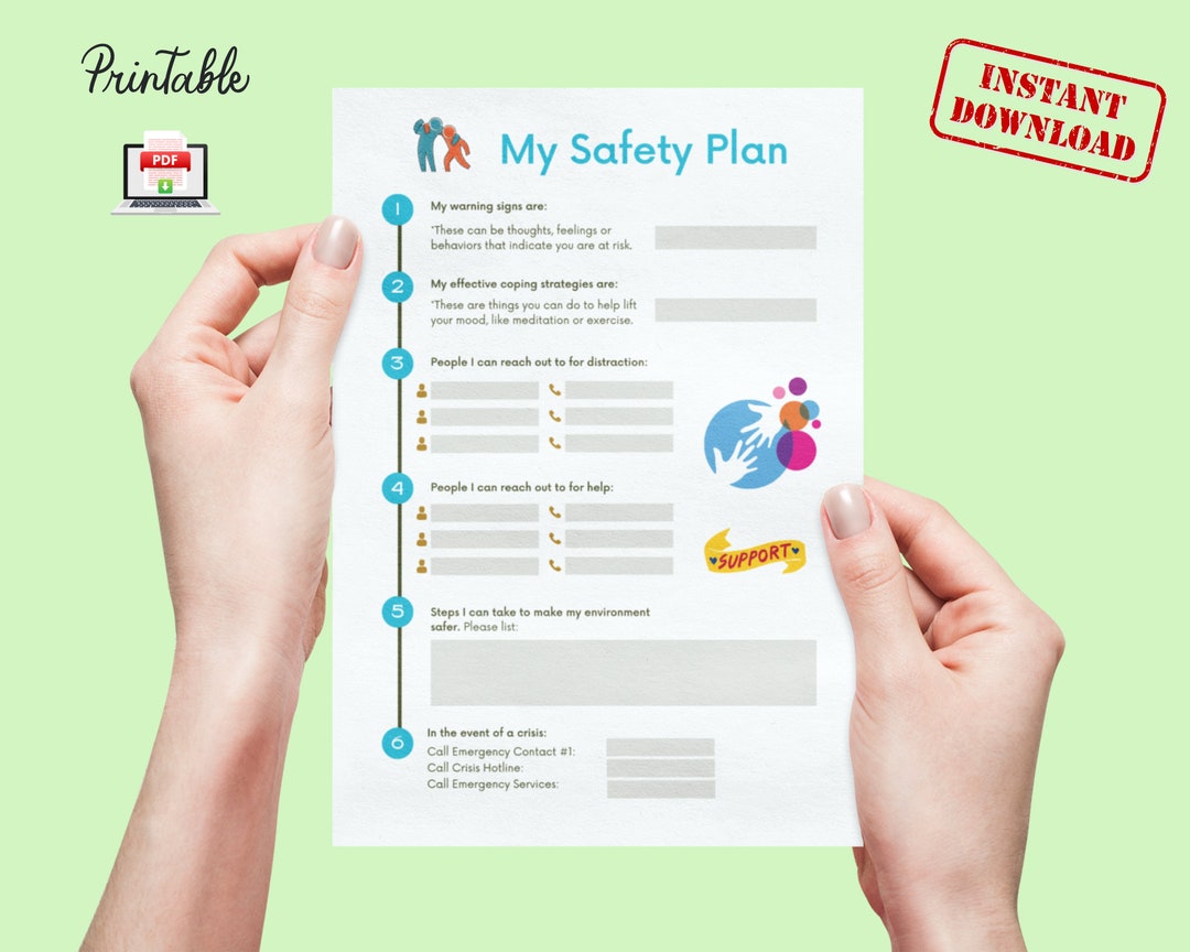 Teen Mental Health Safety Plan: Therapy Aid (PDF) - Etsy