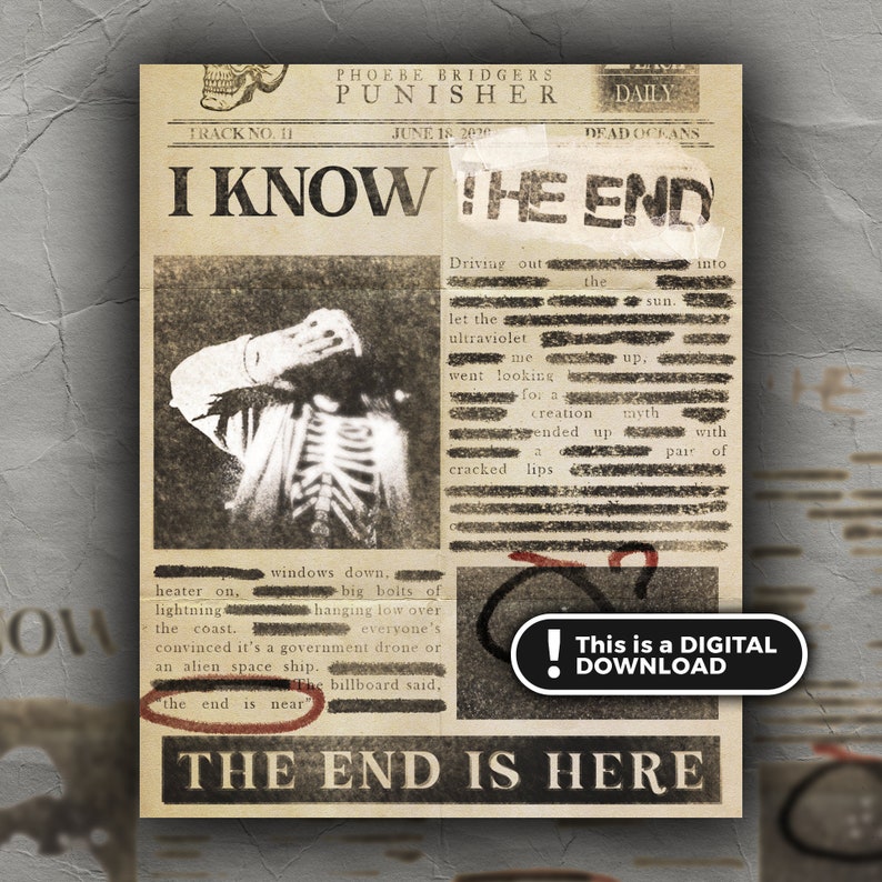 Phoebe Bridgers I Know the End Digital Poster Wall Art Grunge Poster - Etsy