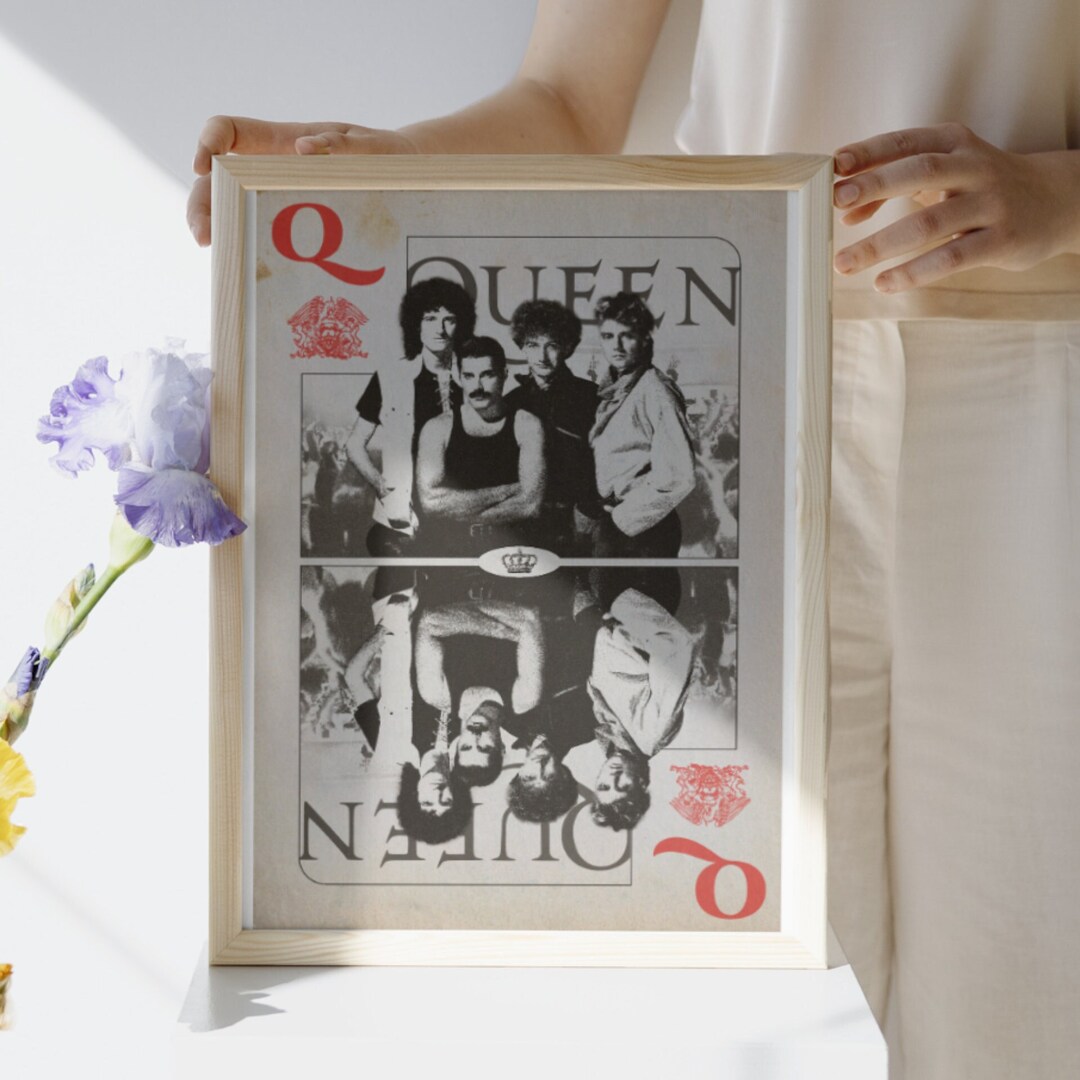 Queen Band, Freddie Mercury Digital Poster Wall Art Grunge Classic ...