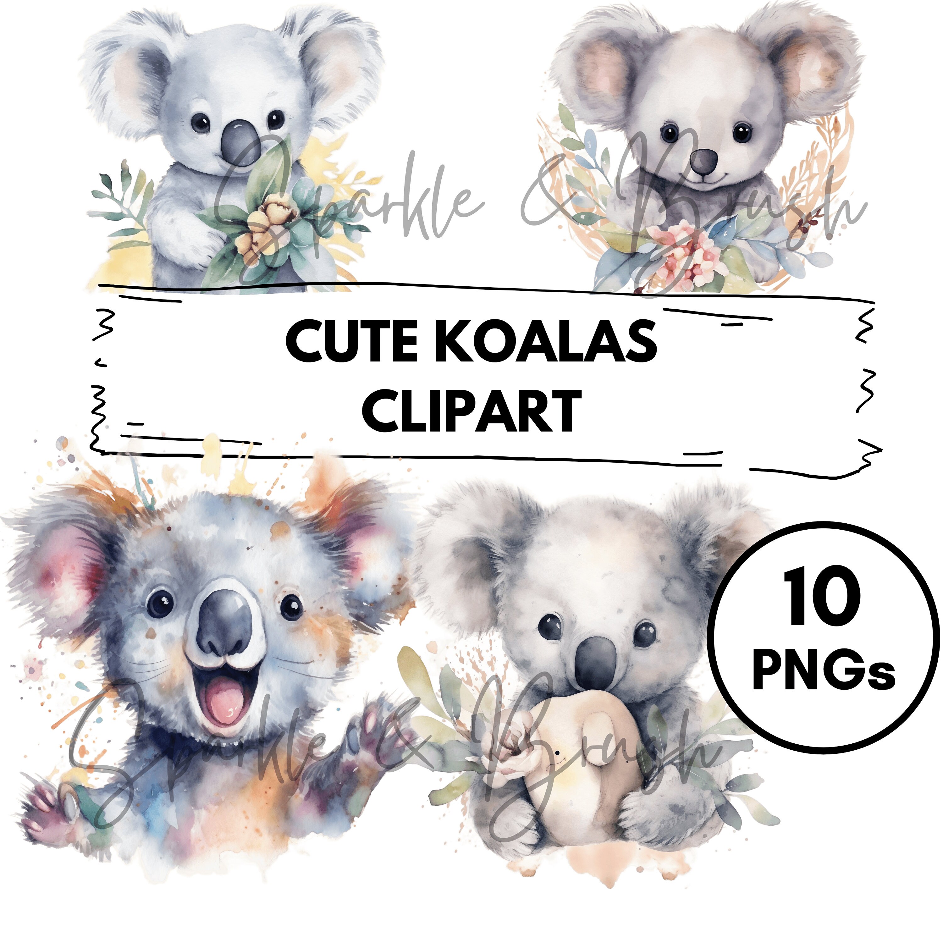 Koala Clipart Cute Koalas Artwork PNG Watercolor Clipart - Etsy Australia