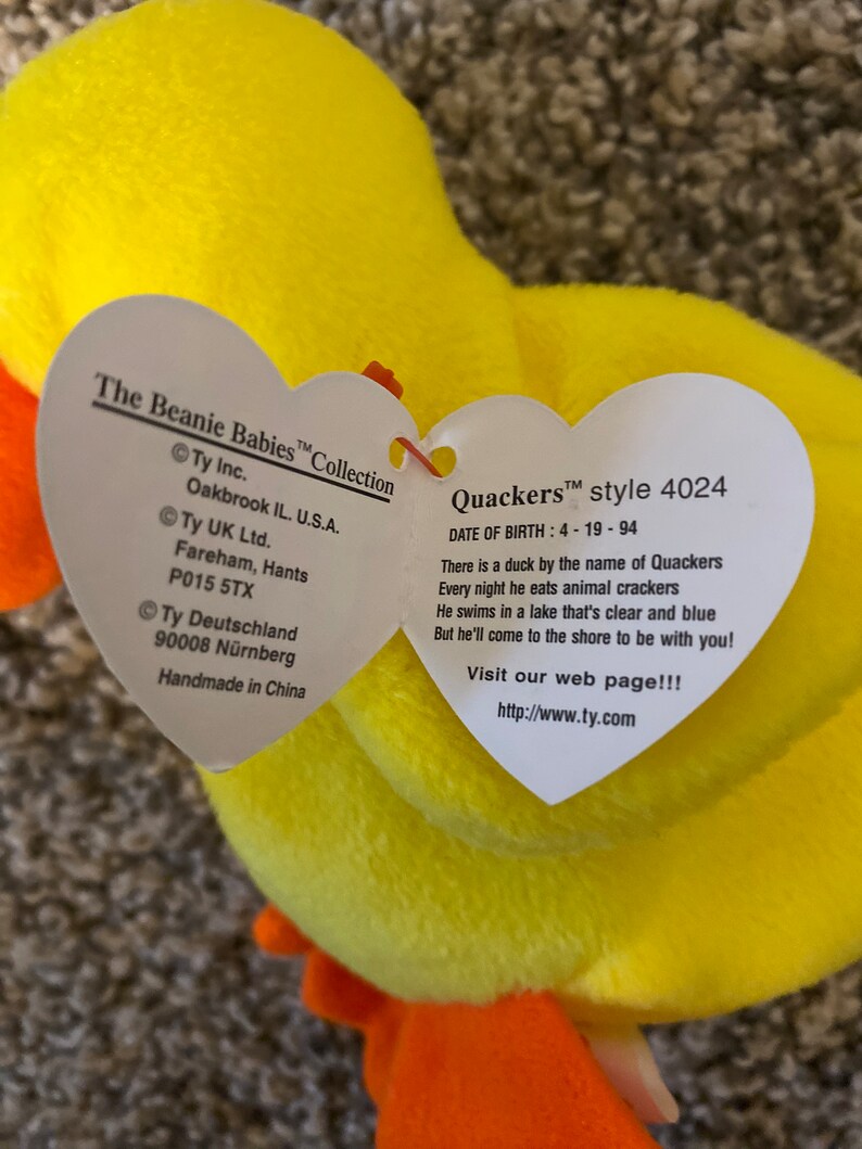 TY Beanie Baby, Quackers - Etsy