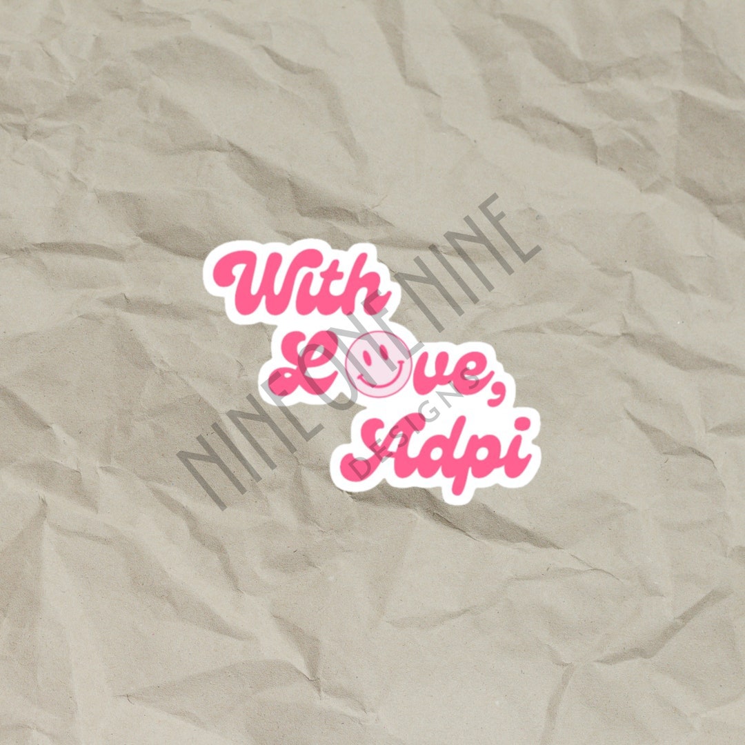 Adpi With Love Adpi Sticker Adpi Sorority Gifts Alpha Delta Pi Stickers ...