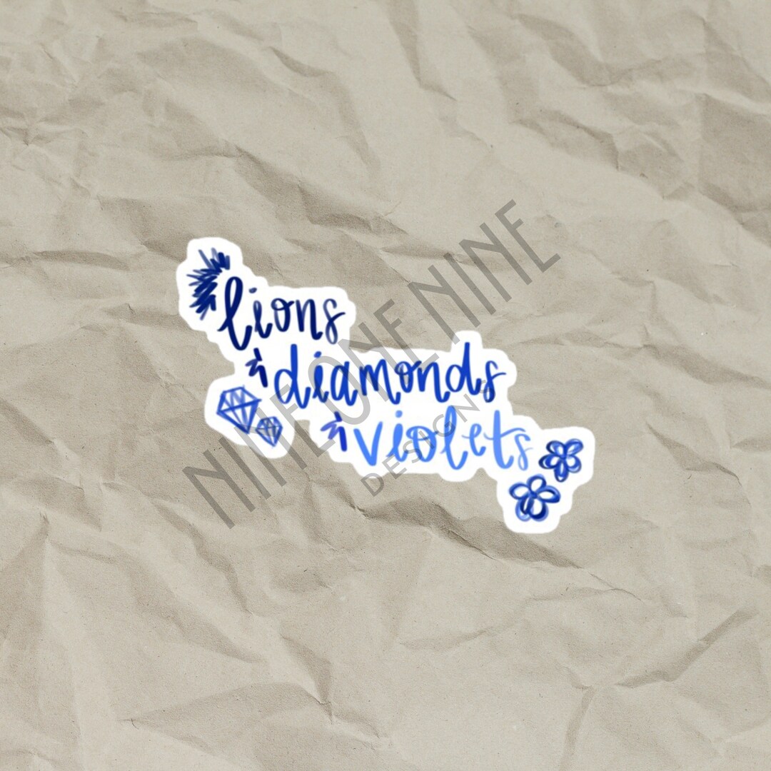 Adpi Lions & Diamonds and Violets Sticker Adpi Sorority Gifts Alpha ...