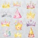 40 Cute Watercolor Crown Clipart, Cute, Royal, Hand Drawn Style, High ...