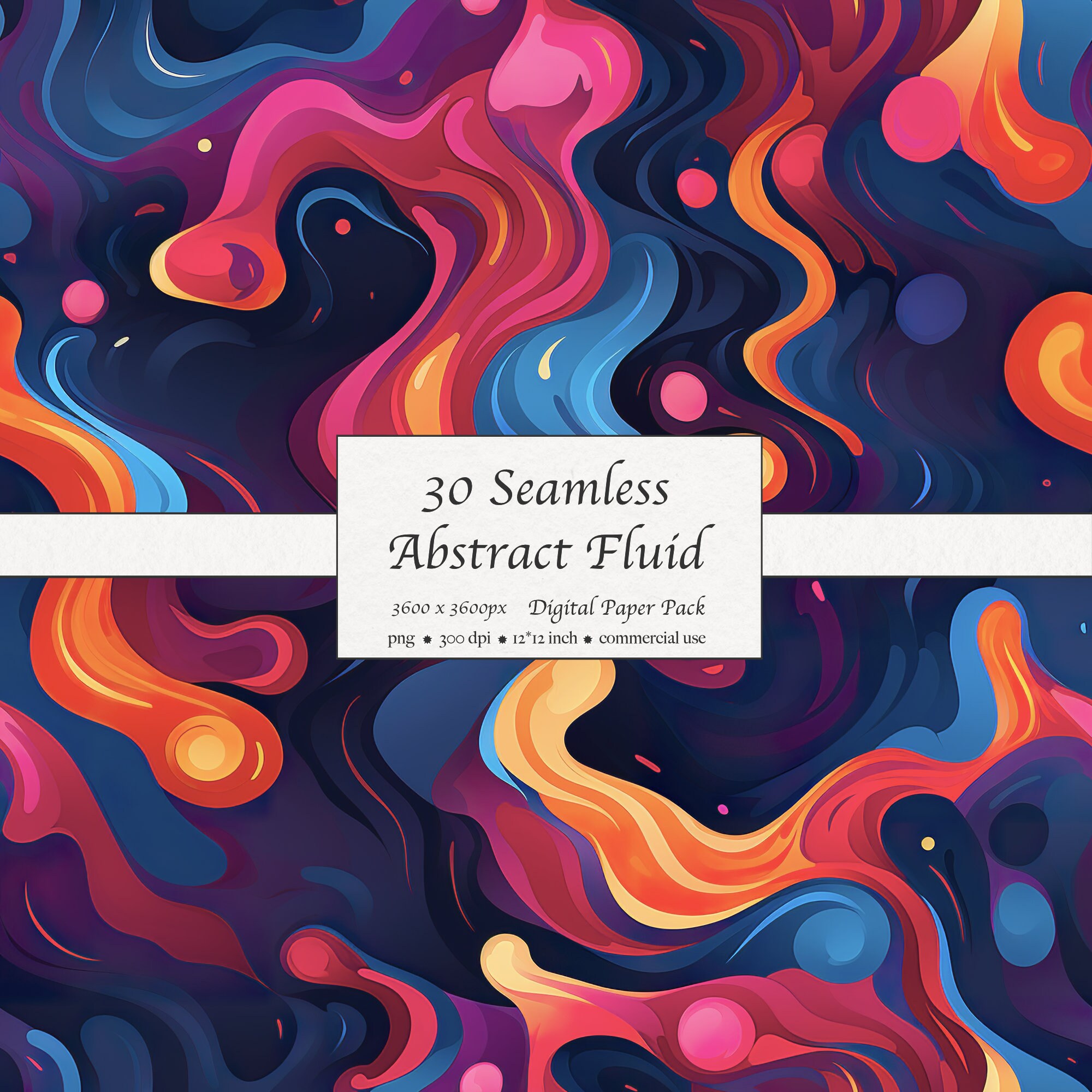 30 Seamless Abstract Fluid Pattern Digital Paper Pack Fluid - Etsy