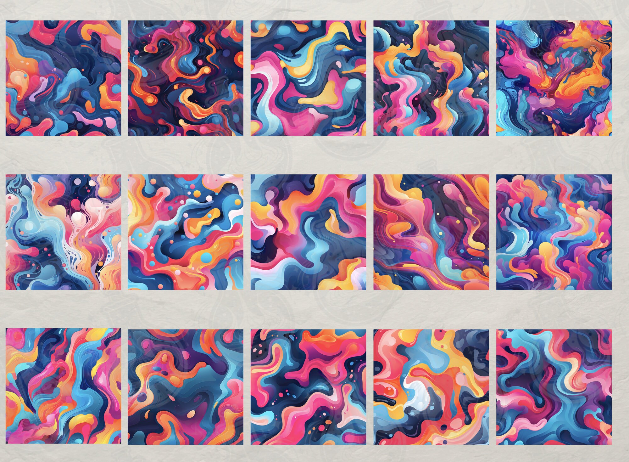 30 Seamless Abstract Fluid Pattern Digital Paper Pack Fluid - Etsy