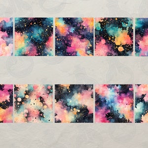 25 Seamless Watercolor Splash Pattern, Digital Paper Pack, Dark ...