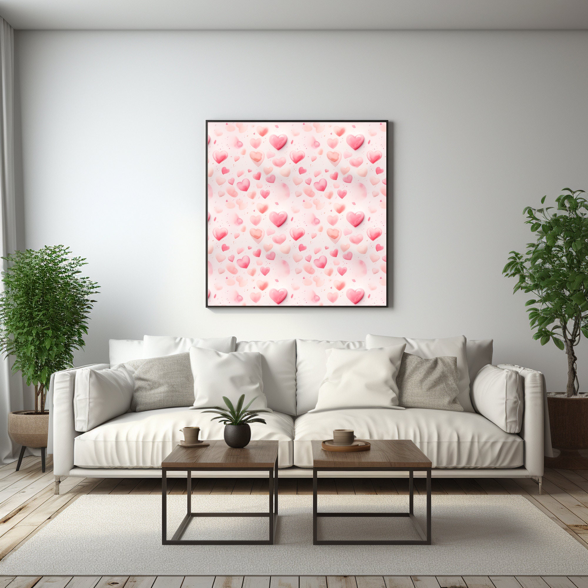 55 Seamless Watercolor Heart Pattern, Digital Paper Pack, Light, Love ...