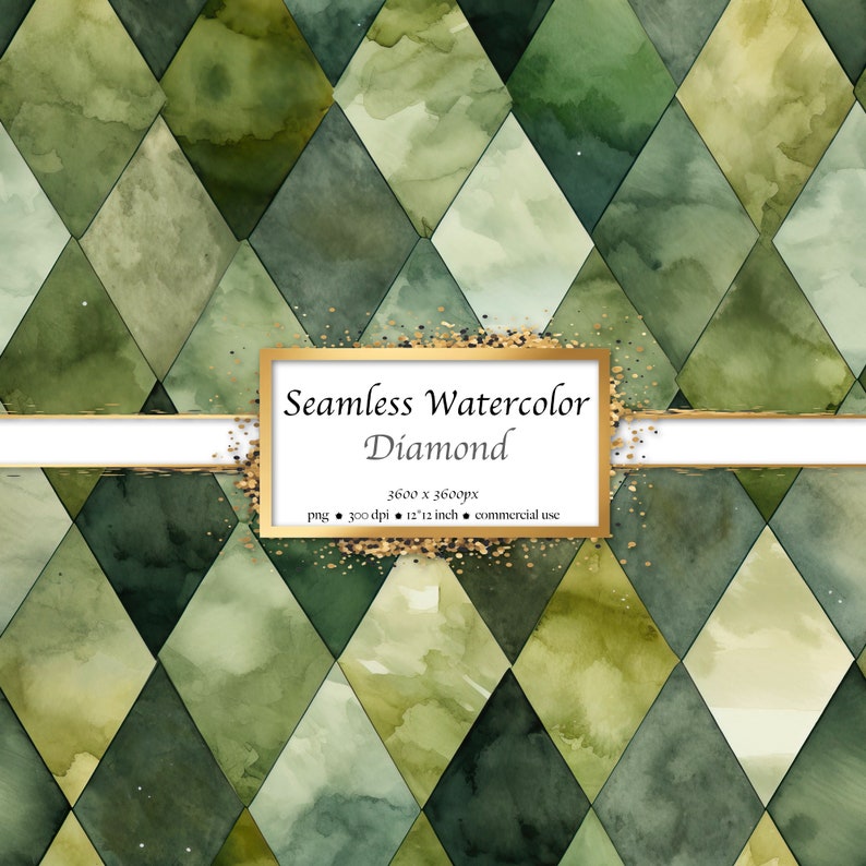 30 Seamless Watercolor Diamond Pattern Digital Paper Pack, Seamless ...
