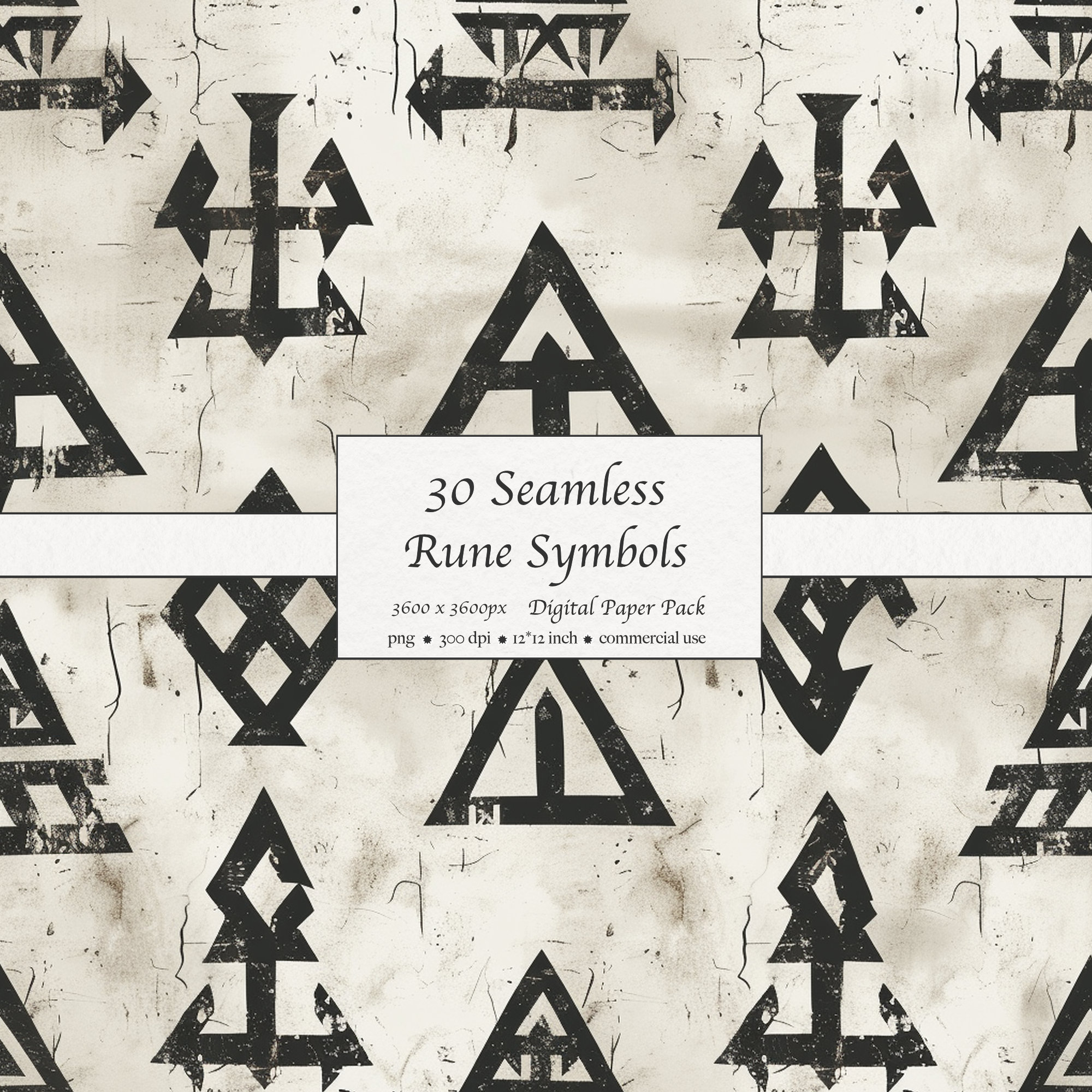 30 Seamless Runic Symbols Pattern, Digital Paper Pack, Viking, Nordic ...