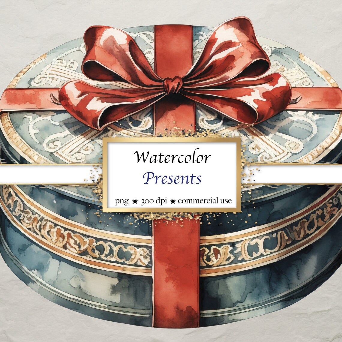 50 Watercolor Presents Clipart, Gift Box, Festive Wrapping, Wedding ...