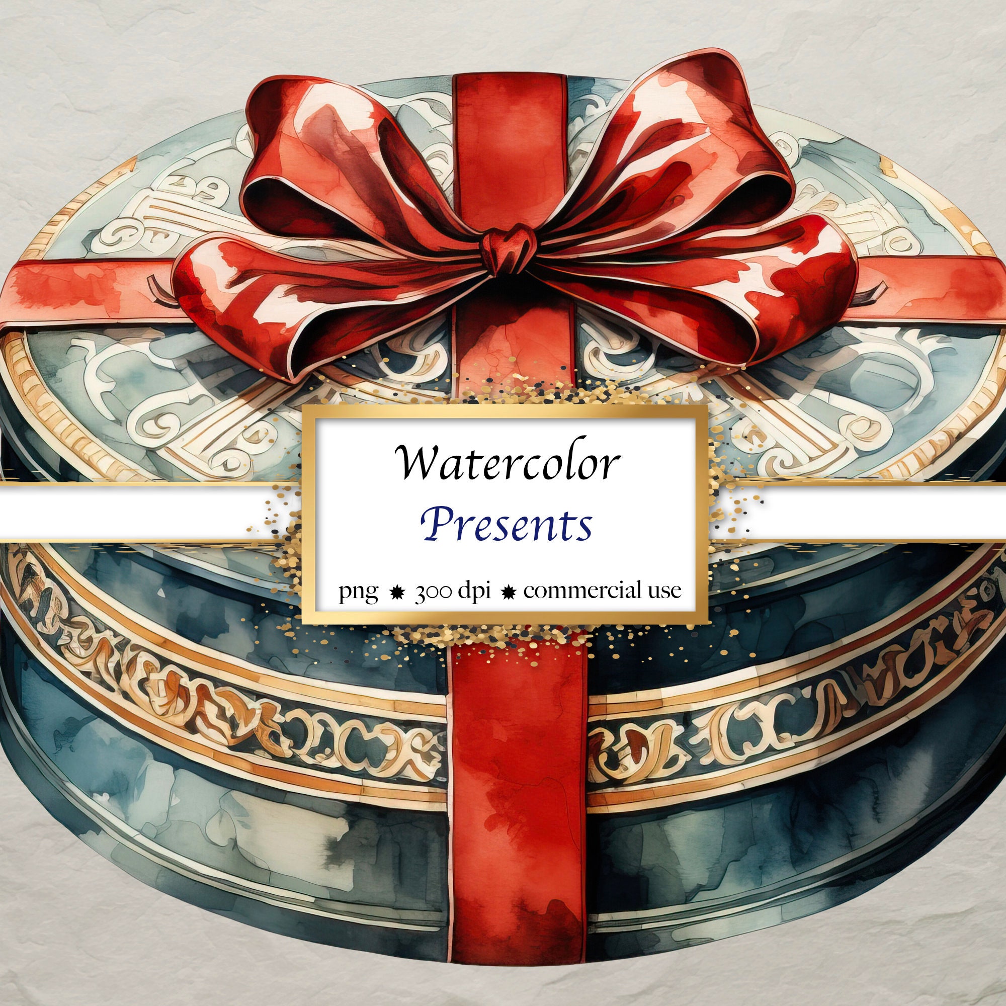 50 Watercolor Presents Clipart, Gift Box, Festive Wrapping, Wedding ...
