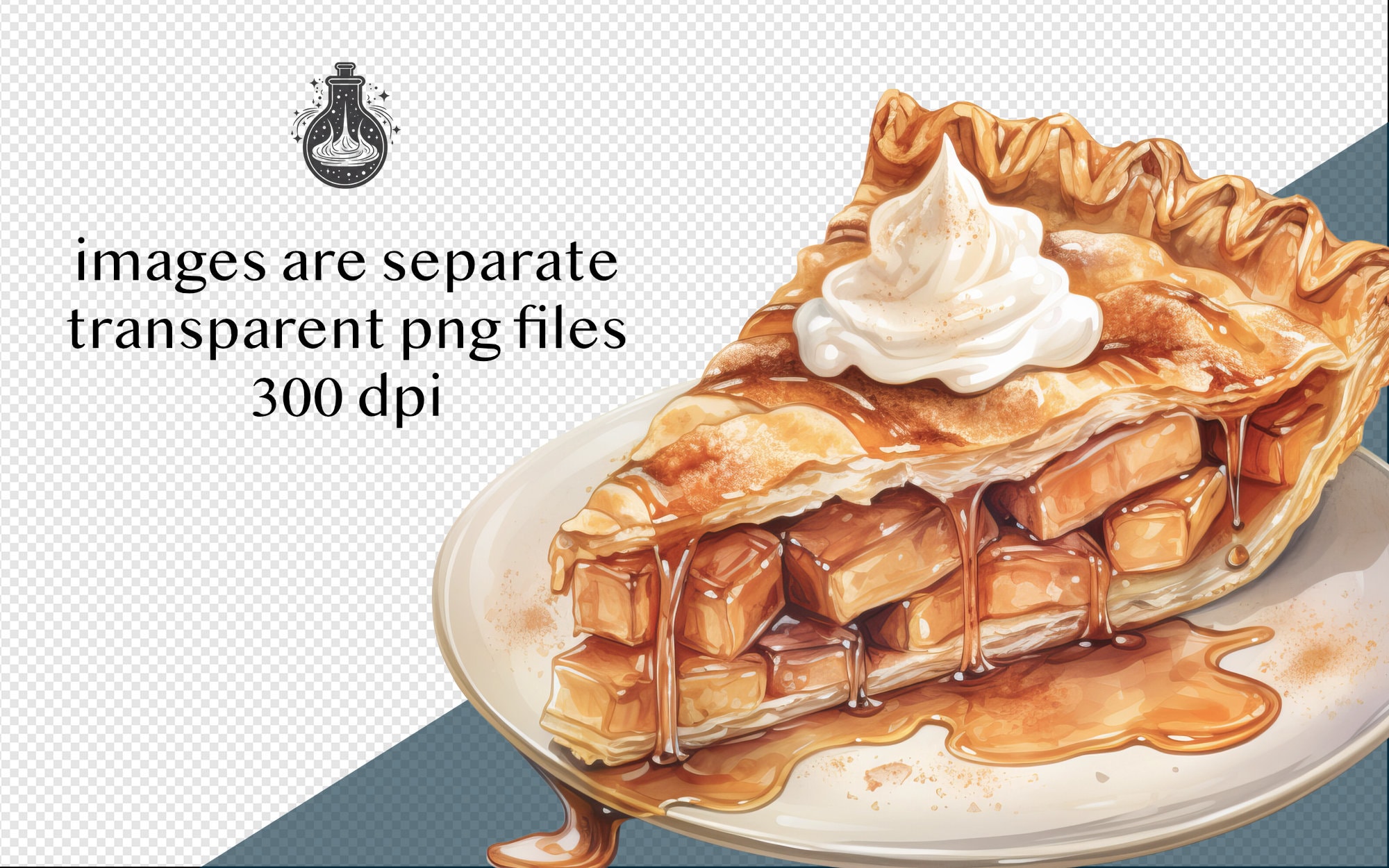 20 Watercolor Apple Pie Clipart, Autumn Food, Fall Decor, Cozy Baking ...