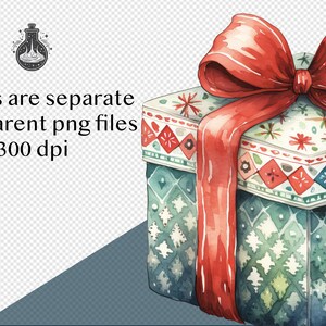 50 Watercolor Christmas Presents Clipart, Gift Box, Festive, Holiday ...