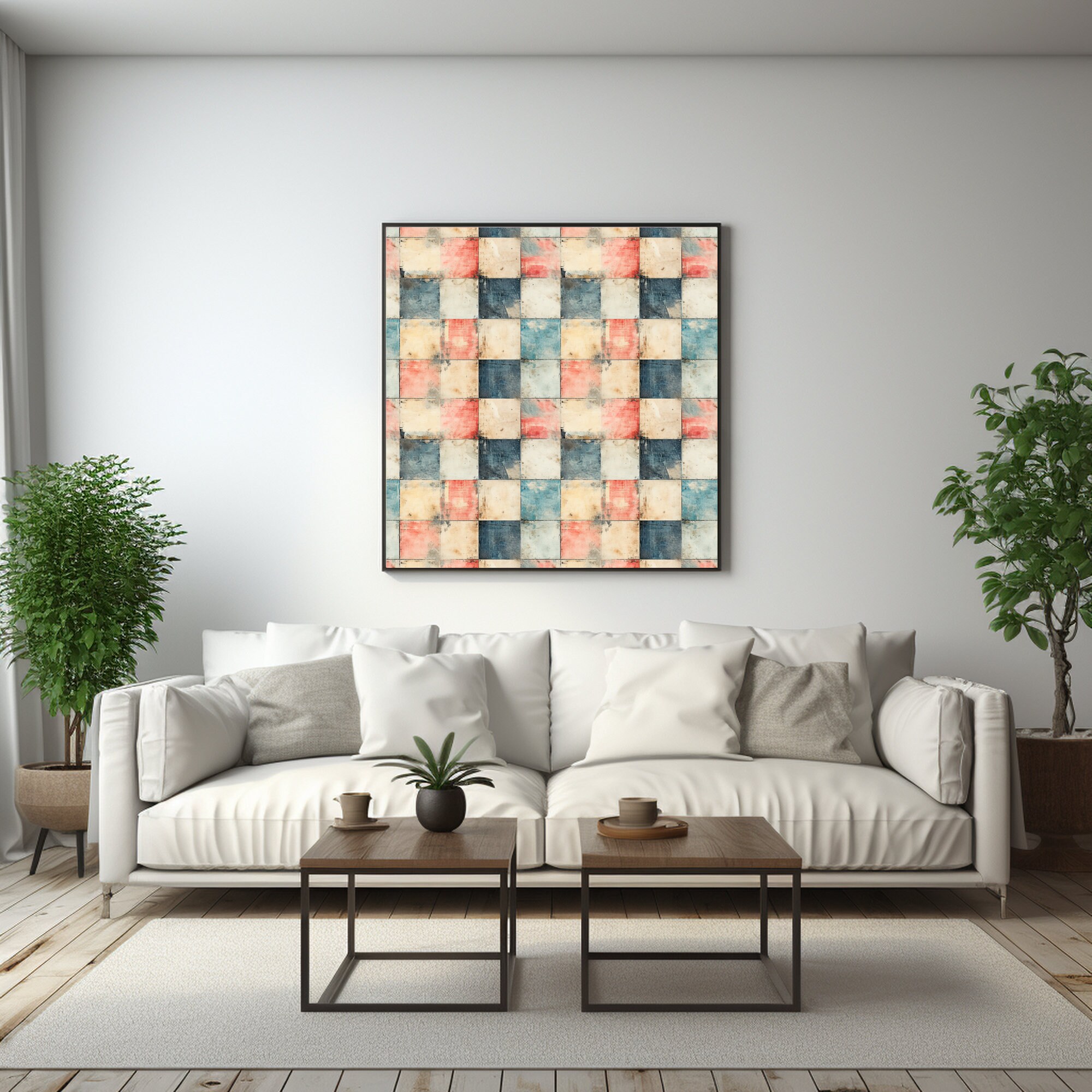 50 Seamless Distressed Checkered Pattern, Digital Paper Pack, Texture ...