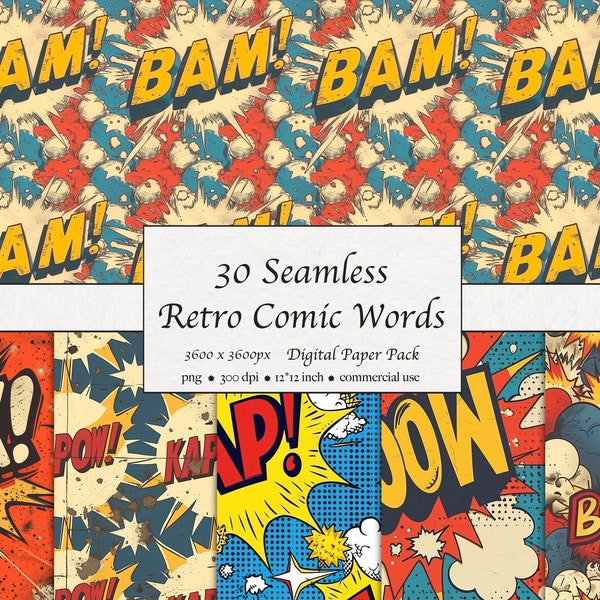 Comic Book Words - Etsy