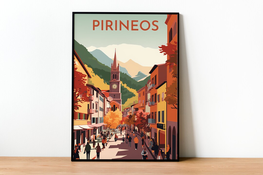 Pyrenees Poster/ Travel Poster/ Catalonia/ Hiking Gift/ Aragon Travel ...