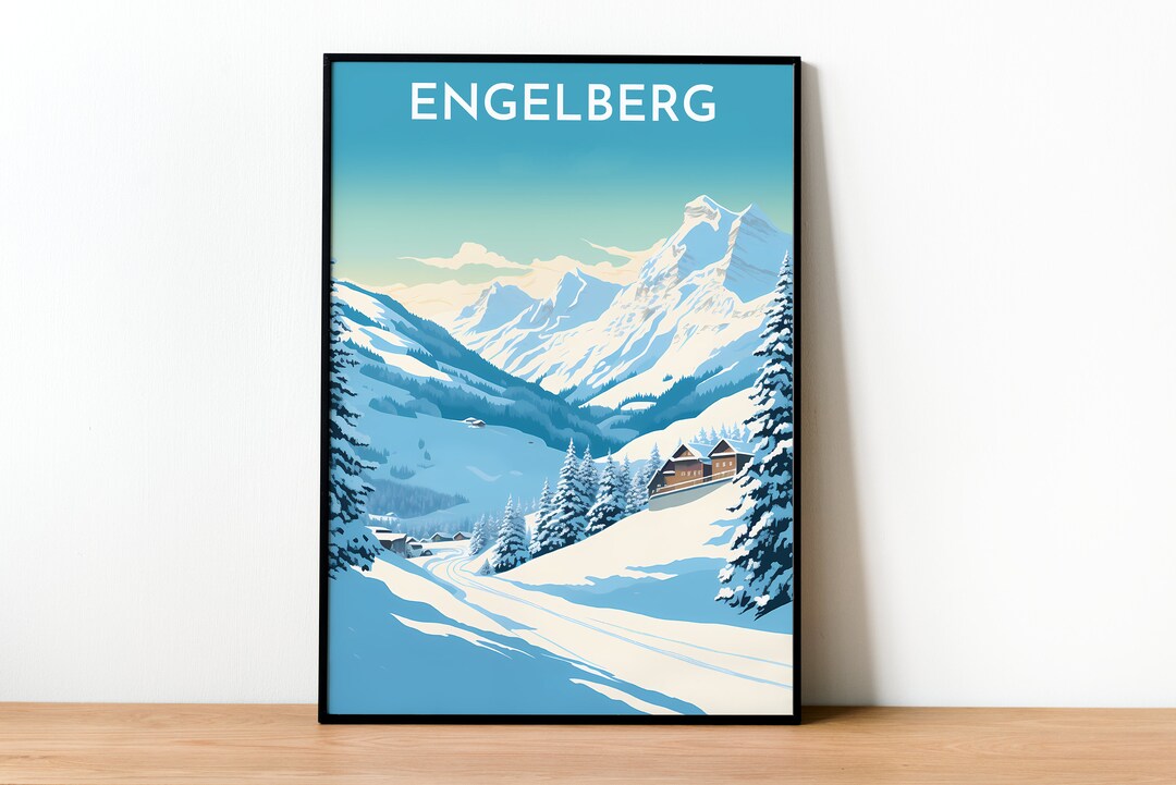 Art Digital Print Engelberg, Alps Mountains Landscape Poster ...