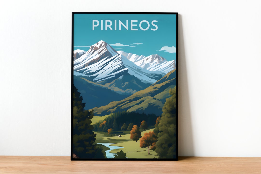 Pyrenees Poster/ Travel Poster/ Catalonia/ Hiking Gift/ Aragon Travel ...