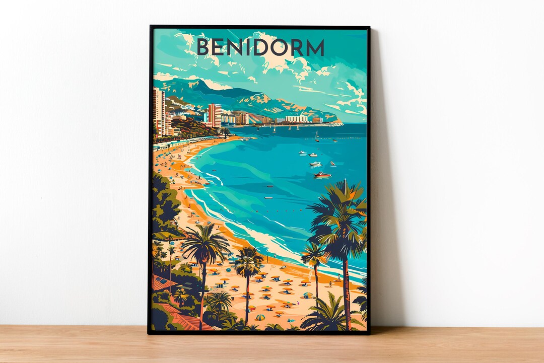 Benidorm Retro Poster / Travel Illustration / Costa Blanca / Valencia ...